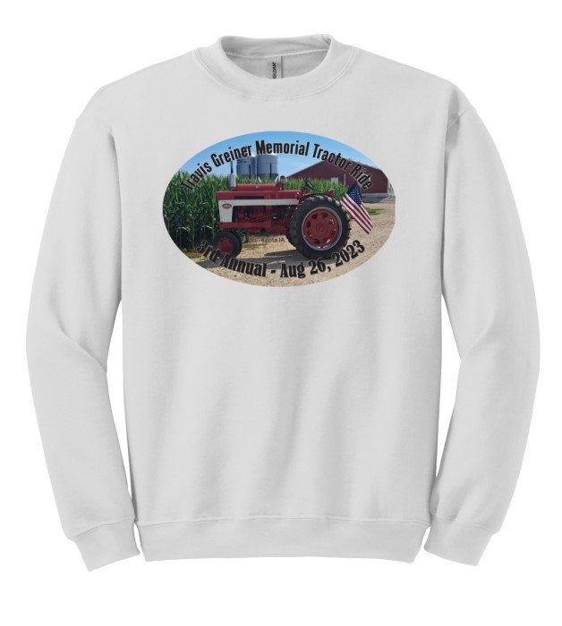 Gildan Crewneck Sweatshirt with Travis Greiner Memorial Ride 2023 Printing