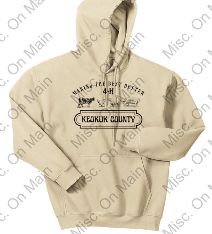 Gildan Hooded Sweatshirt with Keokuk County 4-H Printing