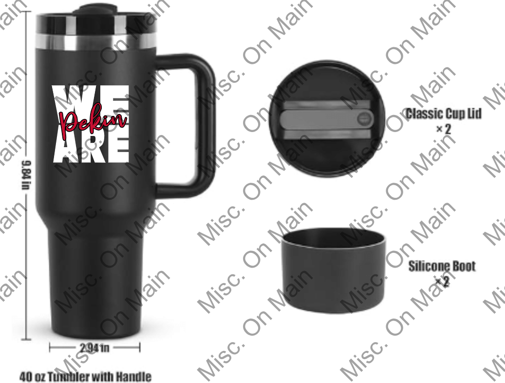 Stainless Steel 40oz Tumbler w/ Pekin Panthers Logo